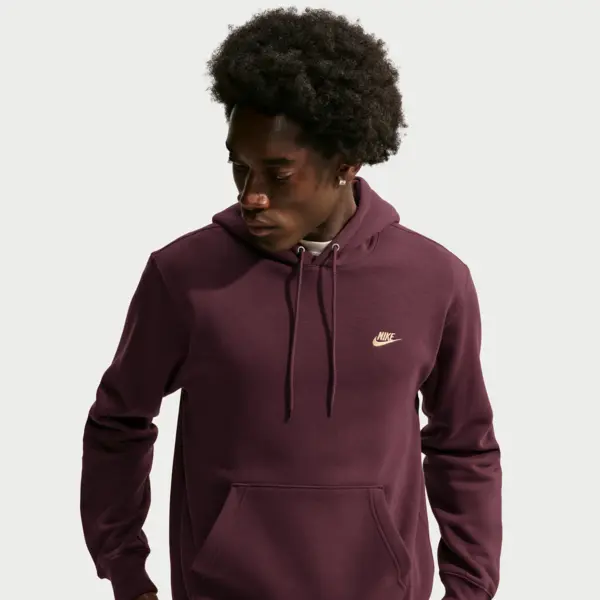 Nike Club Pullover Fleece Hoodie - Red