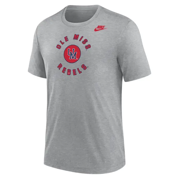 Nike Ole Miss Rebels Football Tri-blend T-shirt - Grey