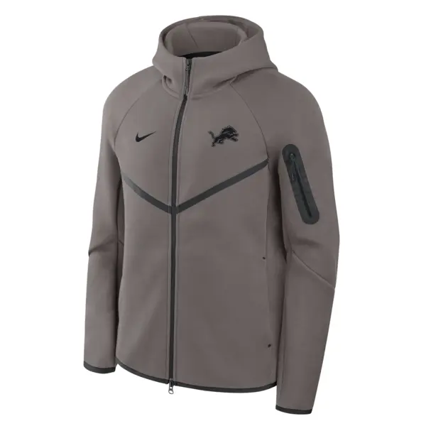 Nike Detroit Lions Top Billing Tech Fleece Windrunner Nfl Full-zip Hooded Jacket - Grey