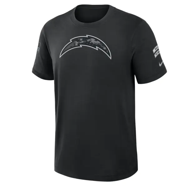 Nike Los Angeles Chargers Salute To Service Slub Dri-fit Nfl T-shirt - Black