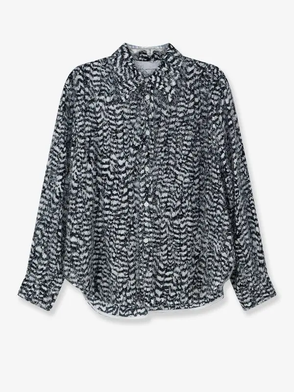 Bottega Veneta Twotone Viscose Shirt With Fil Coupé Detailing - Black