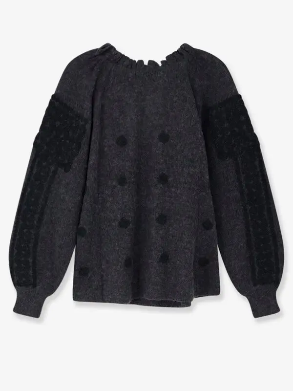 MES DEMOISELLES Appi Wool And Alpaca Sweater With Floral Pattern
