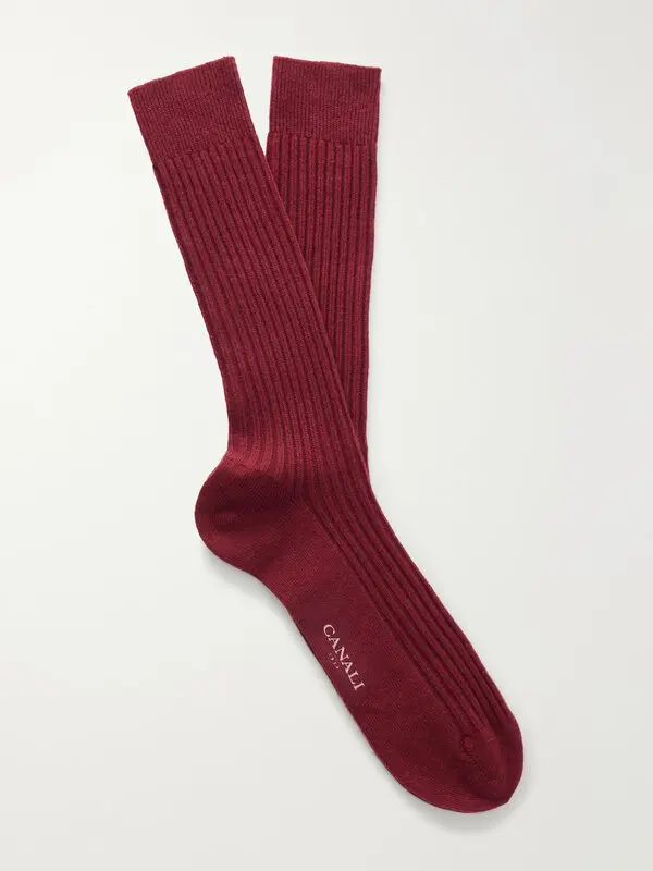 Canali Ribbed Cashmere Socks