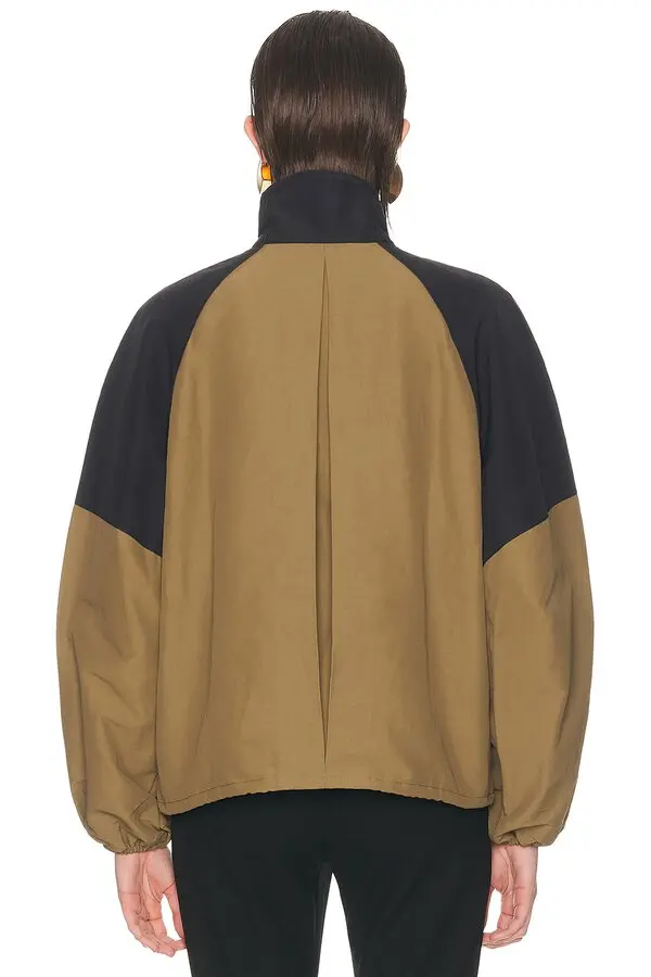 EAVES Aila Sport Jacket In Tan - Olive & Black