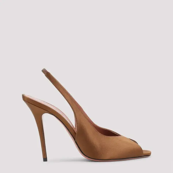 Amina Muaddi Kistina 105 Sling Mules - Brown
