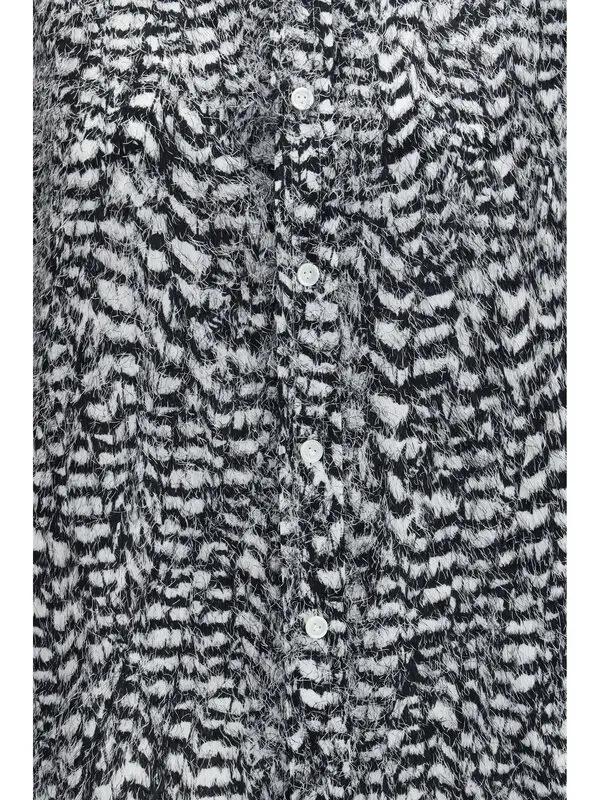 Bottega Veneta Viscose Shirt With Fil Coupé Feathers - Multicolor