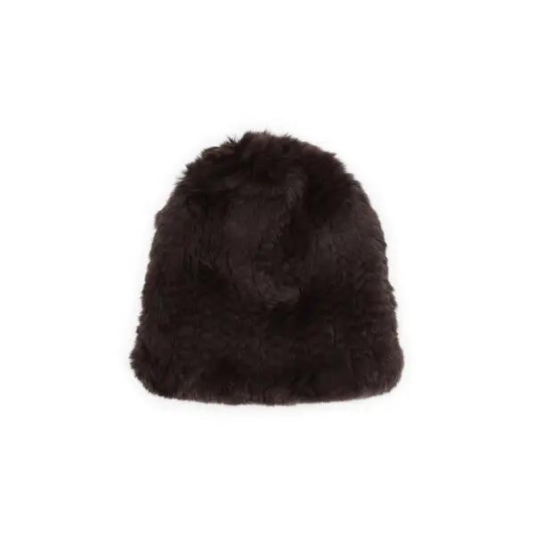 YVES SALOMON Bonnet Tricot Hat - Brown