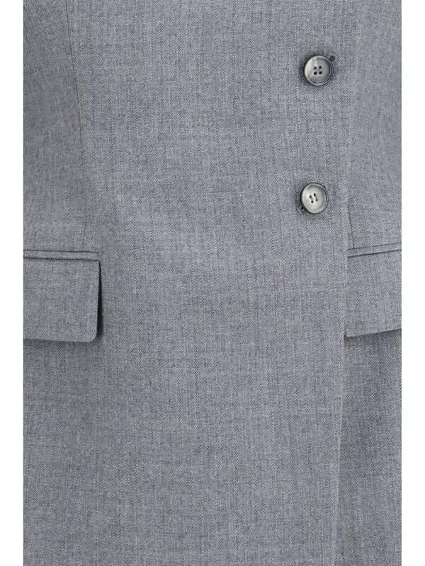 Alexander McQueen Pinstripe Wool Jacket With Crossed Lapels