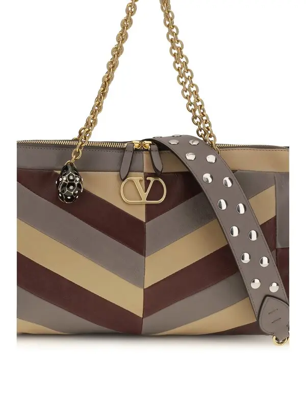 Valentino Garavani Medium Panthea Chevron Nappa Shoulder Bag