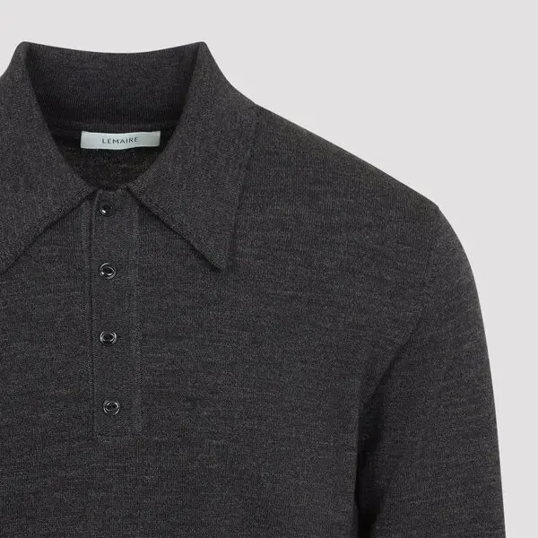 LEMAIRE L/s Knitted Polo Sweater