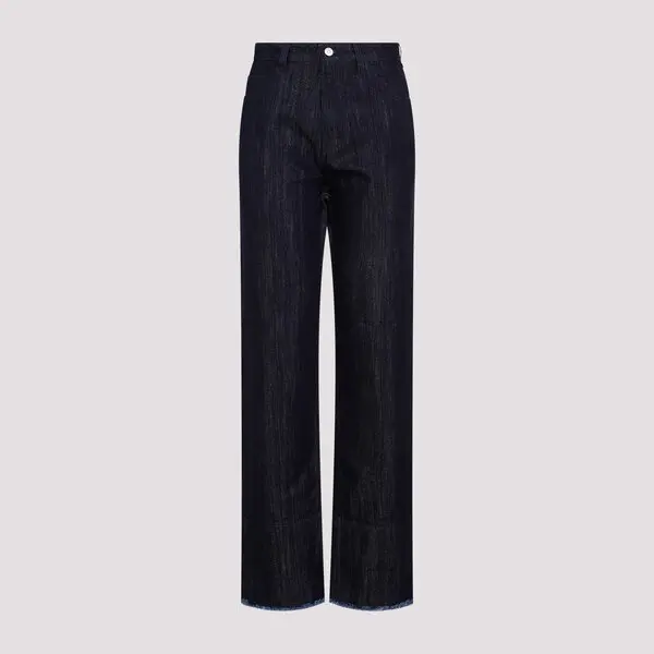 Victoria Beckham Cropped High Waist Tapered Jeans - Blue