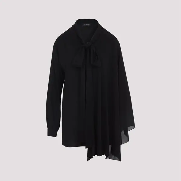 Balenciaga Scarf Blouse - Black