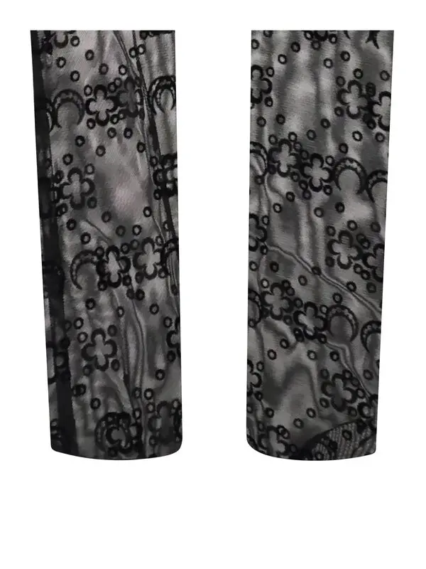 MARINE SERRE Recycled Mesh Flocked Tights - Black