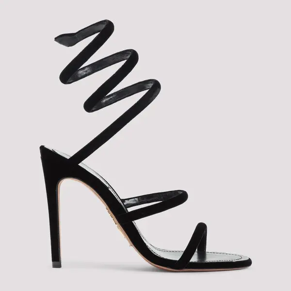 Rene Caovilla Velvet Snake Sandals
