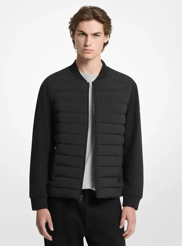 Michael Kors Mixed-media Quilted Bomber Jacket In Size By