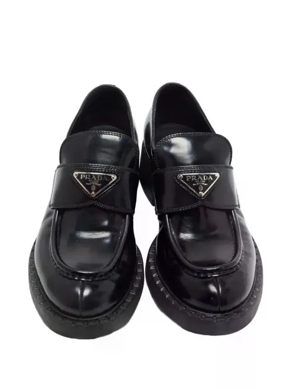 Prada Triangle Logo Platform Loafers