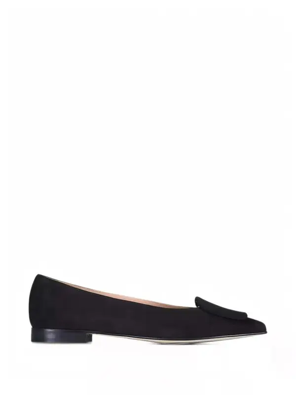 Ron White Yuna Onyx Pointed-toe Flat Pumps - Black