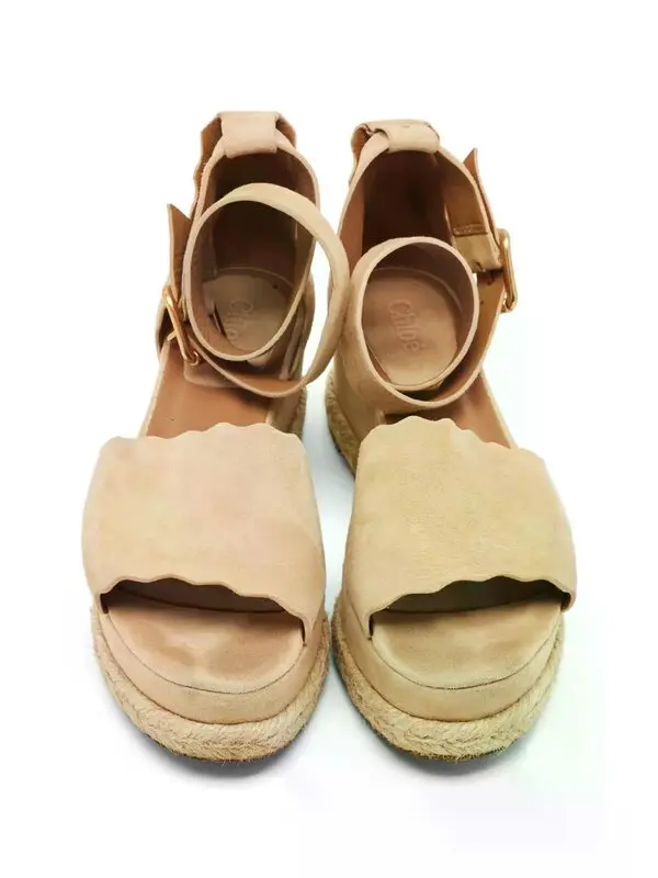 Chloé Scalloped-edge Wedge Sandals