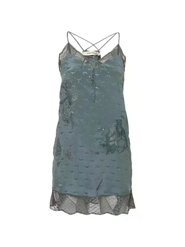 Zadig&Voltaire Calissa Wings-jacquard Mini Dress - Grey