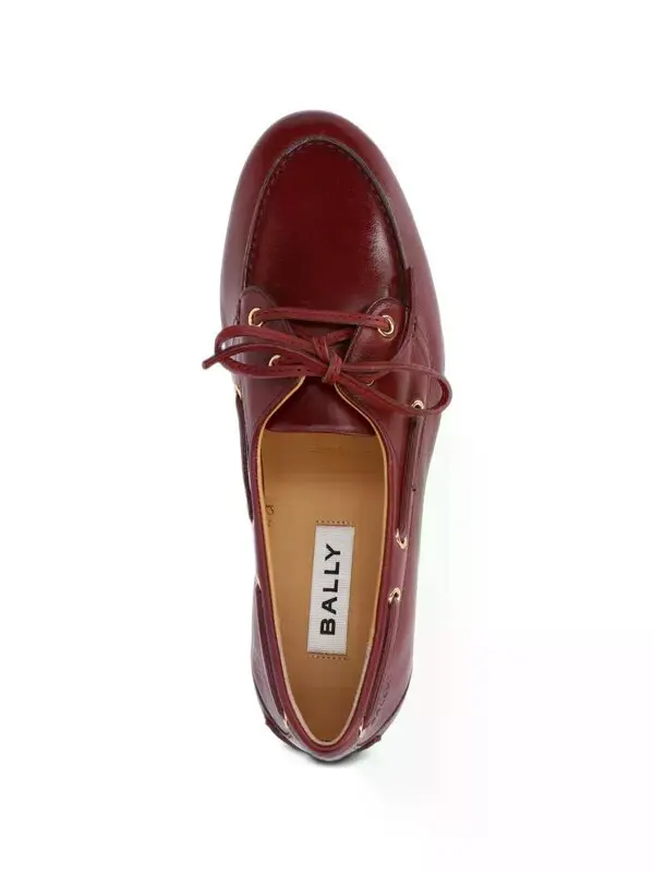 Bally Lace-up Leather Loafers - Red