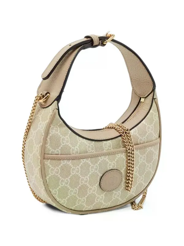 Gucci Gg Supreme Half Moon Tote Bag - Neutrals