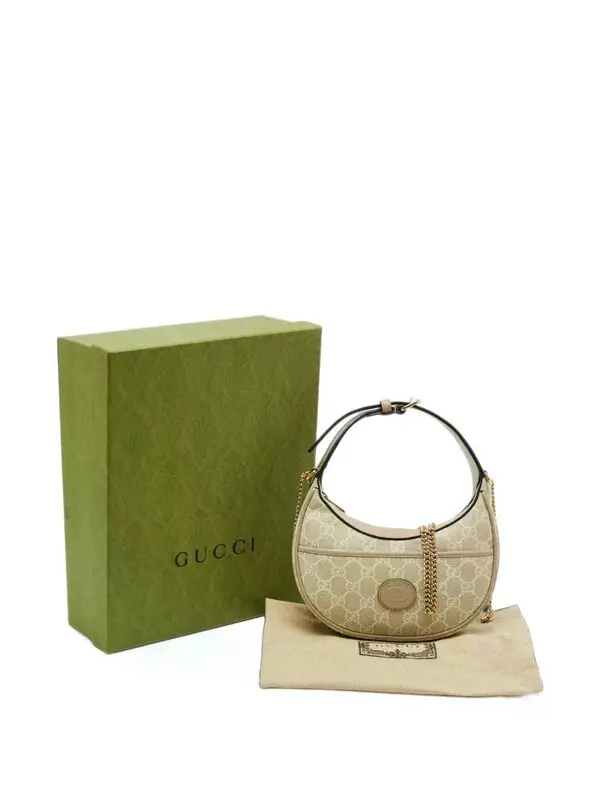 Gucci Gg Supreme Half Moon Tote Bag