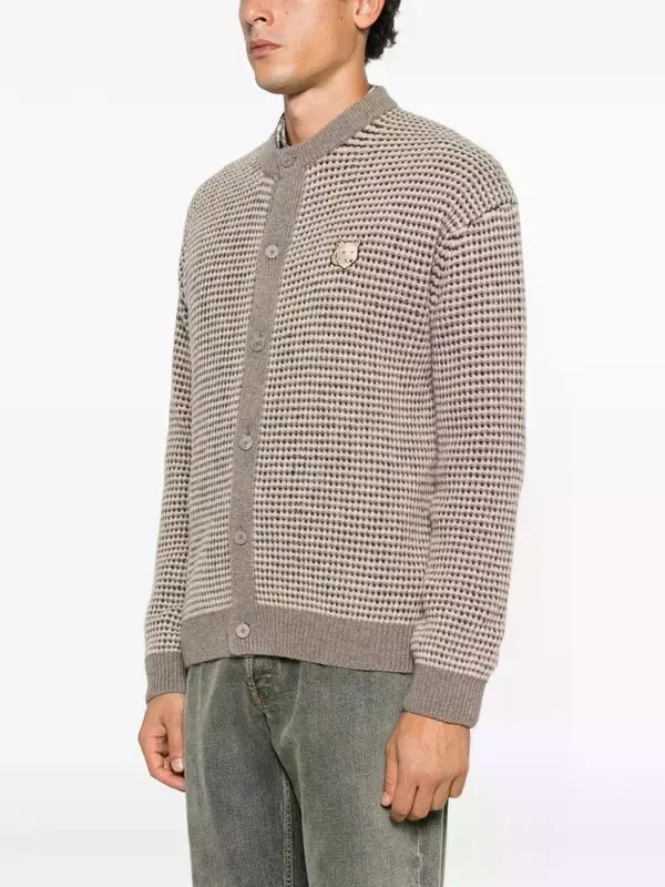 Maison Kitsuné Fox Head-patch Waffle-knit Cardigan