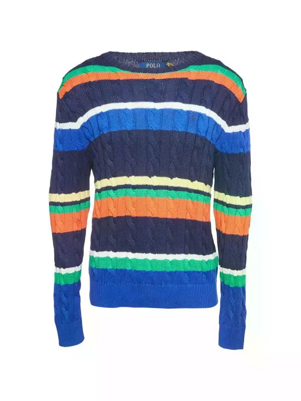 Polo Ralph Lauren Striped Cable-knit Sweater - Blue