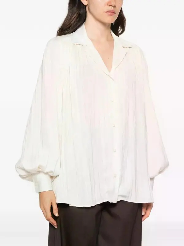 MARSEM Pleated Bishop-sleeve Blouse
