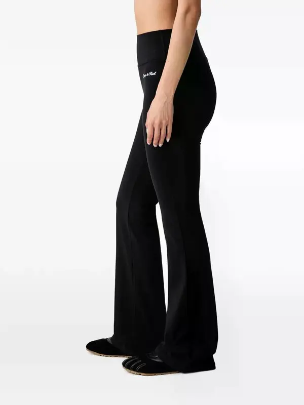 Sporty & Rich Logo-print Flared Leggings - Black