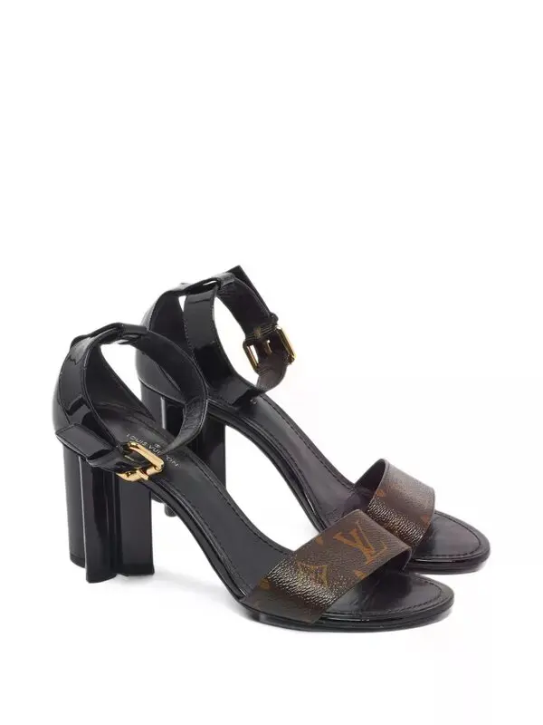 LOUIS VUITTON Silhouette Monogram Ankle Strap Sandals