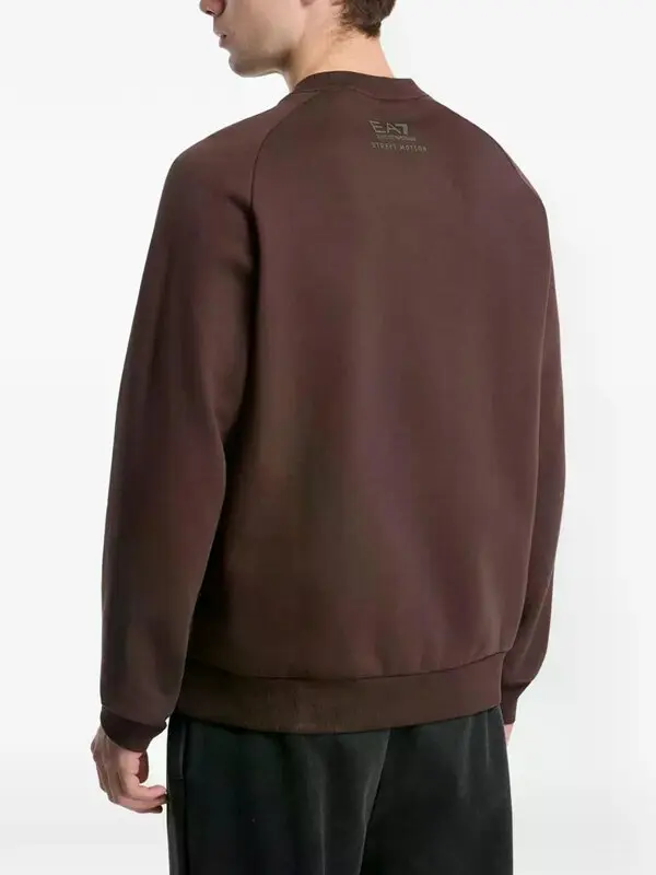 EA7 Graphic-print Raglan-sleeve Sweater