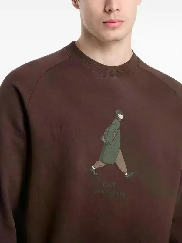 EA7 Graphic-print Raglan-sleeve Sweater