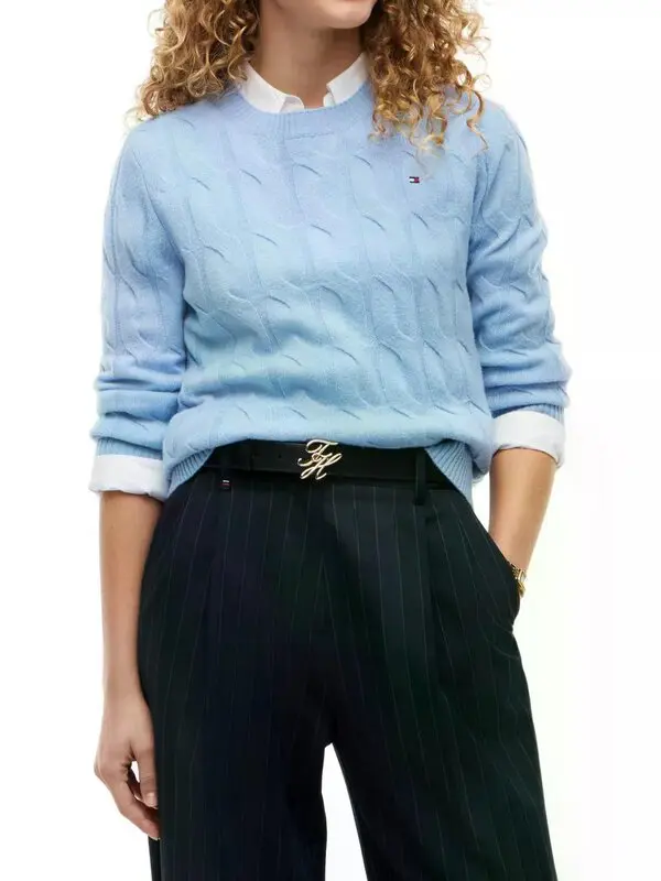Tommy Hilfiger Cable-knit Logo-embroidered Sweater