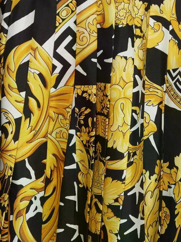 Versace Barocco Print Pleated Skirt