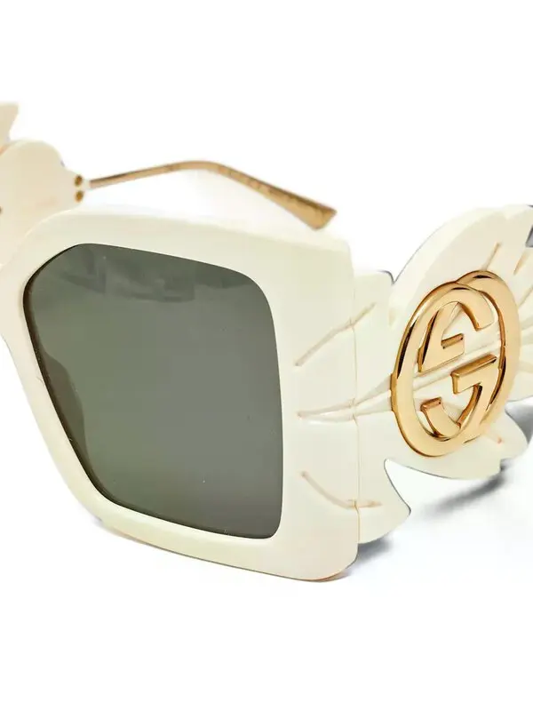 Gucci Leaf Motif Oversized Sunglasses