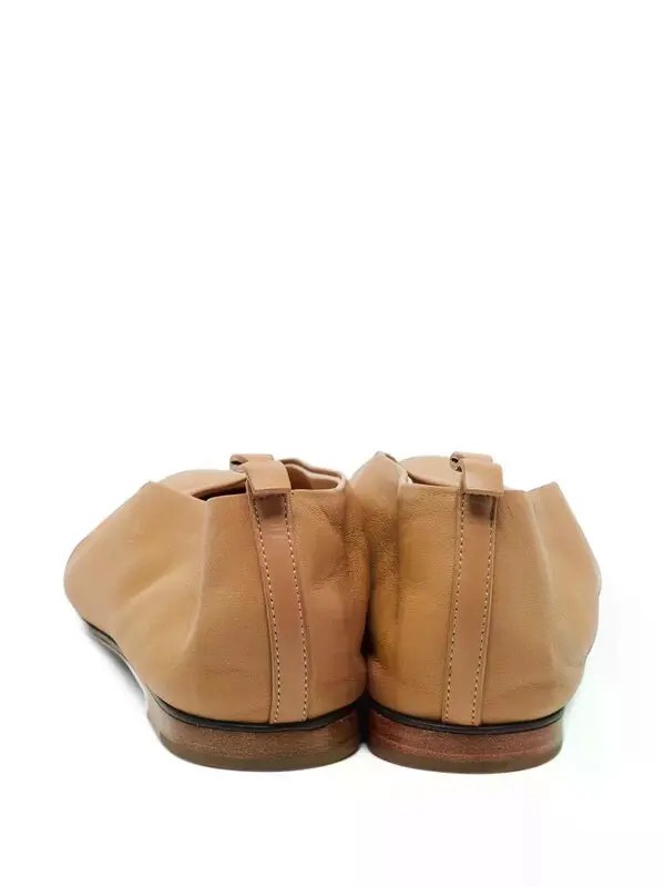 Bottega Veneta Almond-toe Leather Ballet Flats
