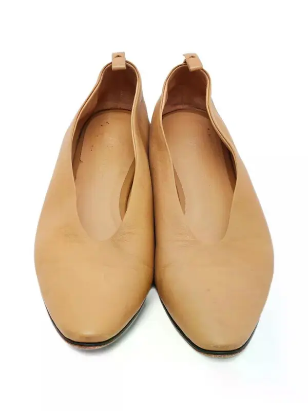 Bottega Veneta Almond-toe Leather Ballet Flats