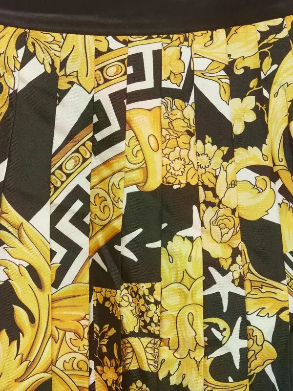 Versace Barocco Print Pleated Mini Skirt
