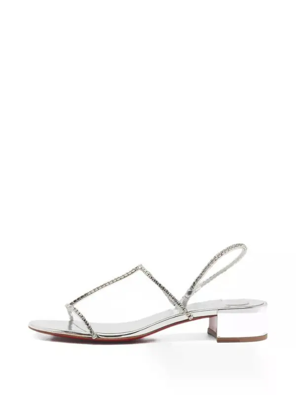CHRISTIAN LOUBOUTIN Simple Queenie Slingback Sandals - Silver