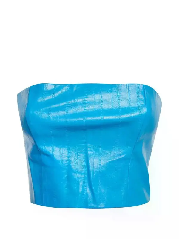 ROTATE BY BIRGER CHRISTENSEN Strapless Cropped Top - Blue