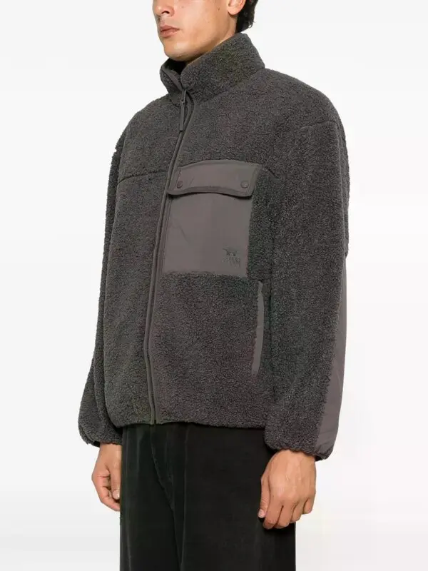 Maison Kitsuné Fleece-texture Panelled Jacket