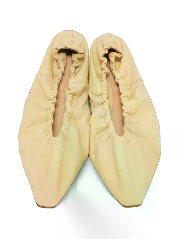 Bottega Veneta Almond Leather Flat Pumps