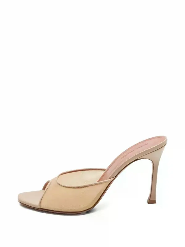 Amina Muaddi Alexa Mesh Sandals - Neutrals