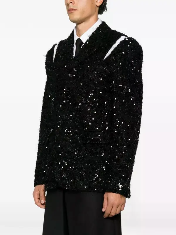 Comme Des Garçons Sequin-embellished Cut-out Jacket