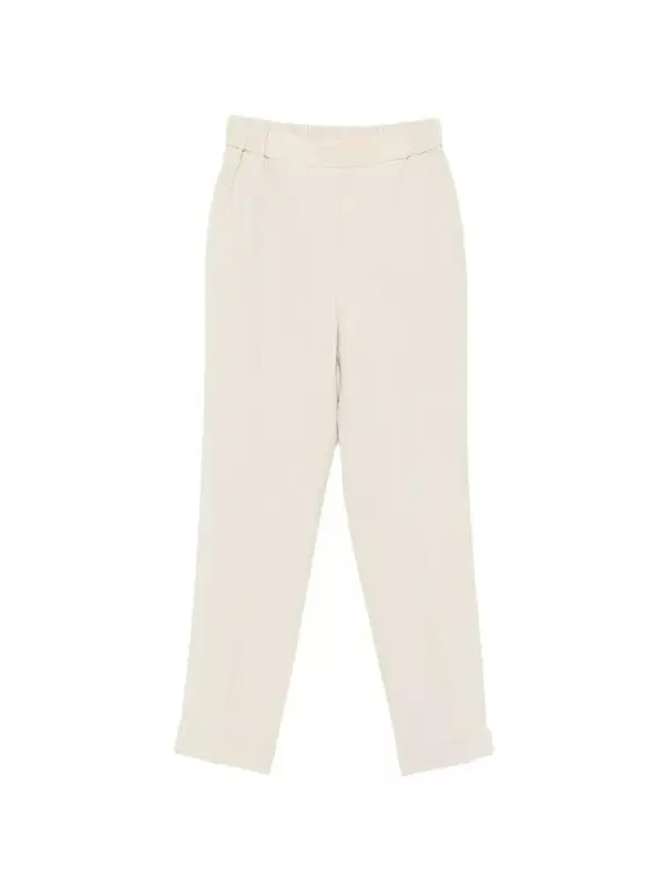 Antonelli Firenze Embellished-cuff Tapered Trousers - Neutrals