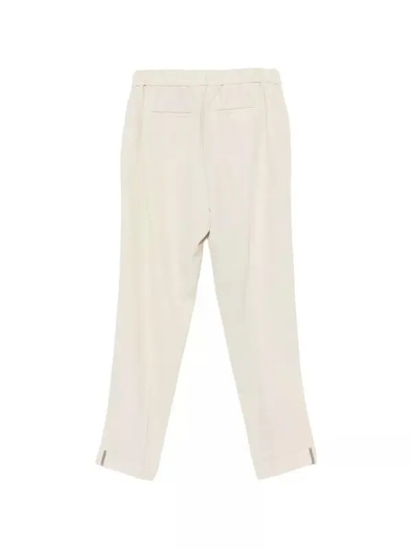 Antonelli Firenze Embellished-cuff Tapered Trousers - Neutrals