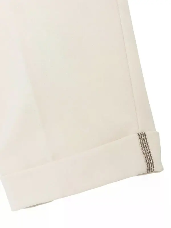 Antonelli Firenze Embellished-cuff Tapered Trousers - Neutrals
