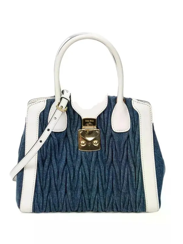 Miu Miu Matelassé 2-way Handbag - Blue