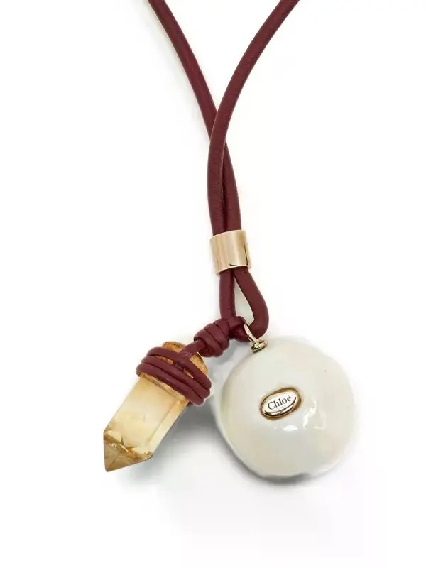 Chloé Jemma Leather Pendant Necklace - Red